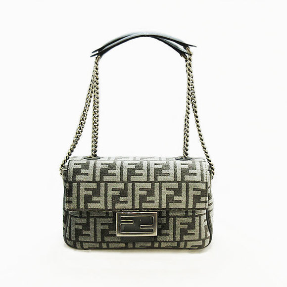 Fendi | Bags | Fendi Baguette Chain Midi Ff Tapestry Shoulder Bag Gray ...